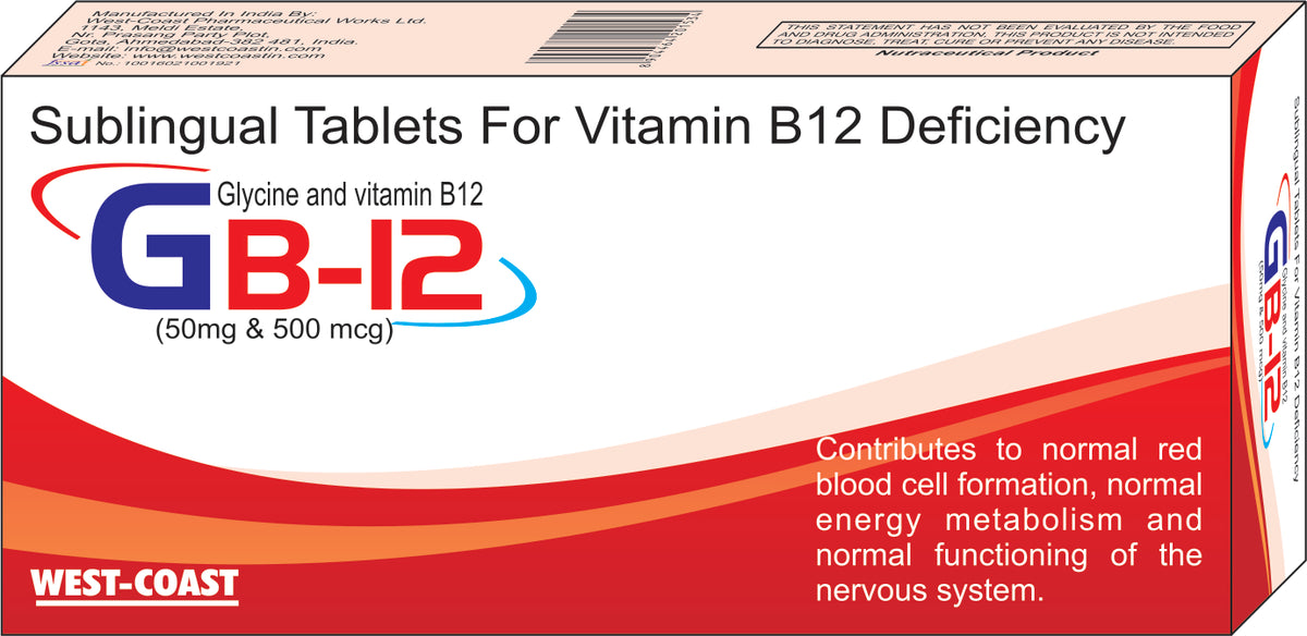 Westcoast GB-12 Tablets for Vitamin B12 Deficiency- 3x10 Tablets ...